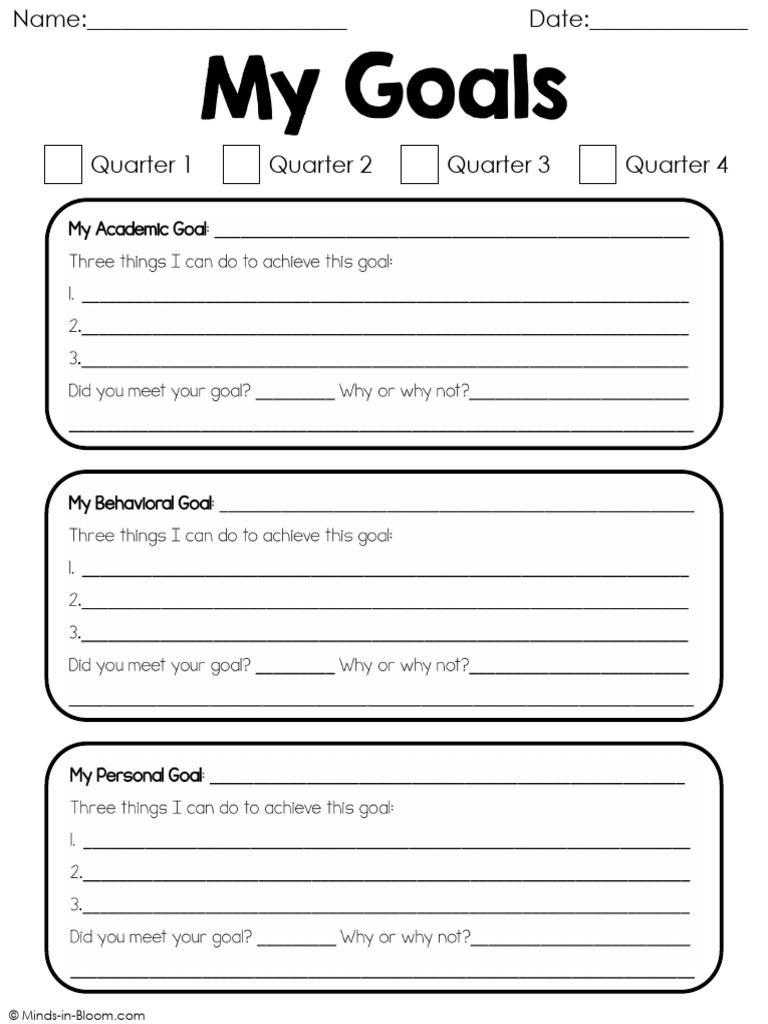 Goal Worksheet | PDF