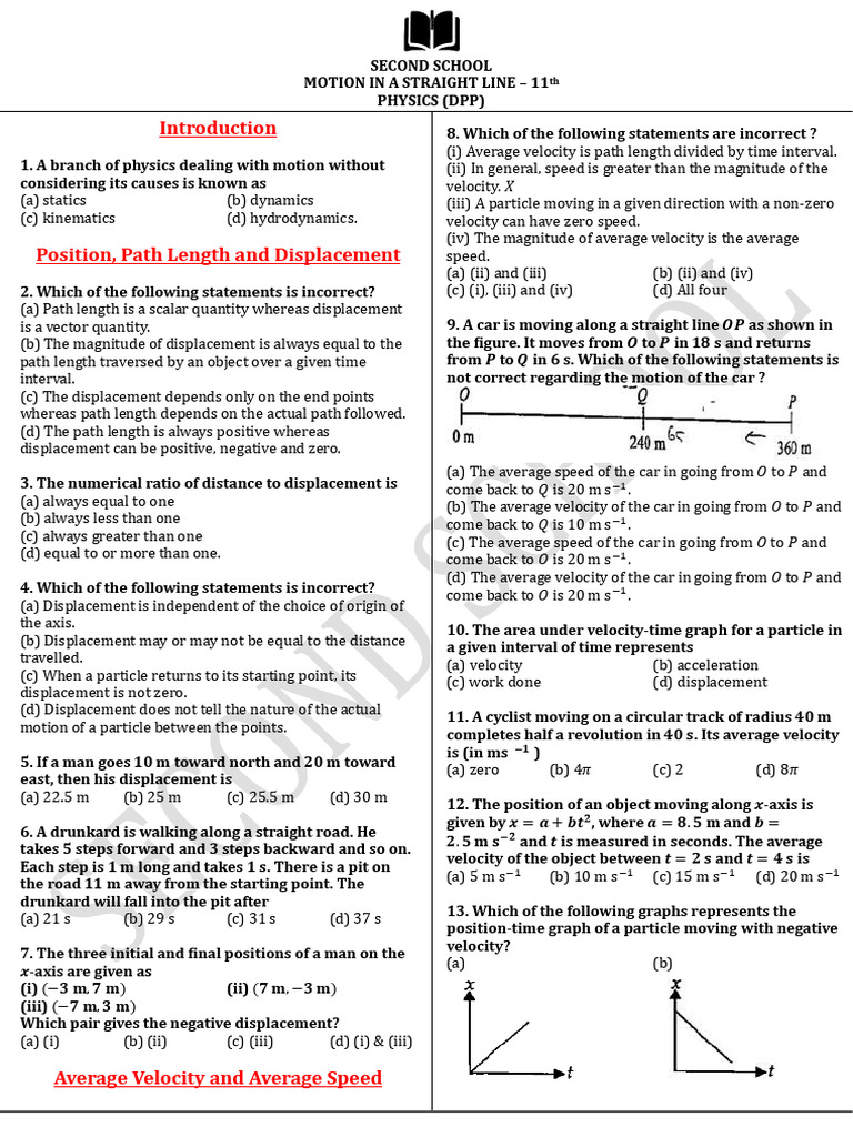 11th Grade Physics: Motion Basics | PDF | Acceleration | Velocity