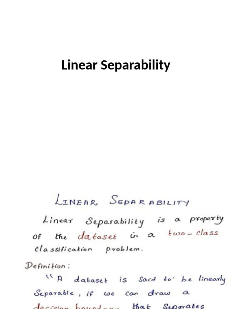 ML Linear Separable and Perceptron | PDF