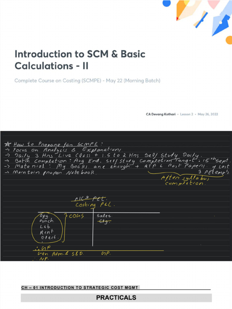 Introduction To SCM Basic Calculations II With Anno | PDF