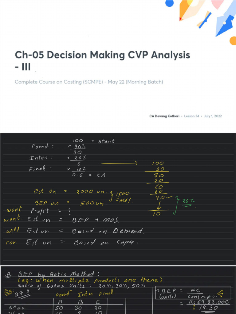 Ch05 Decision Making CVP Analysis III With Anno | PDF