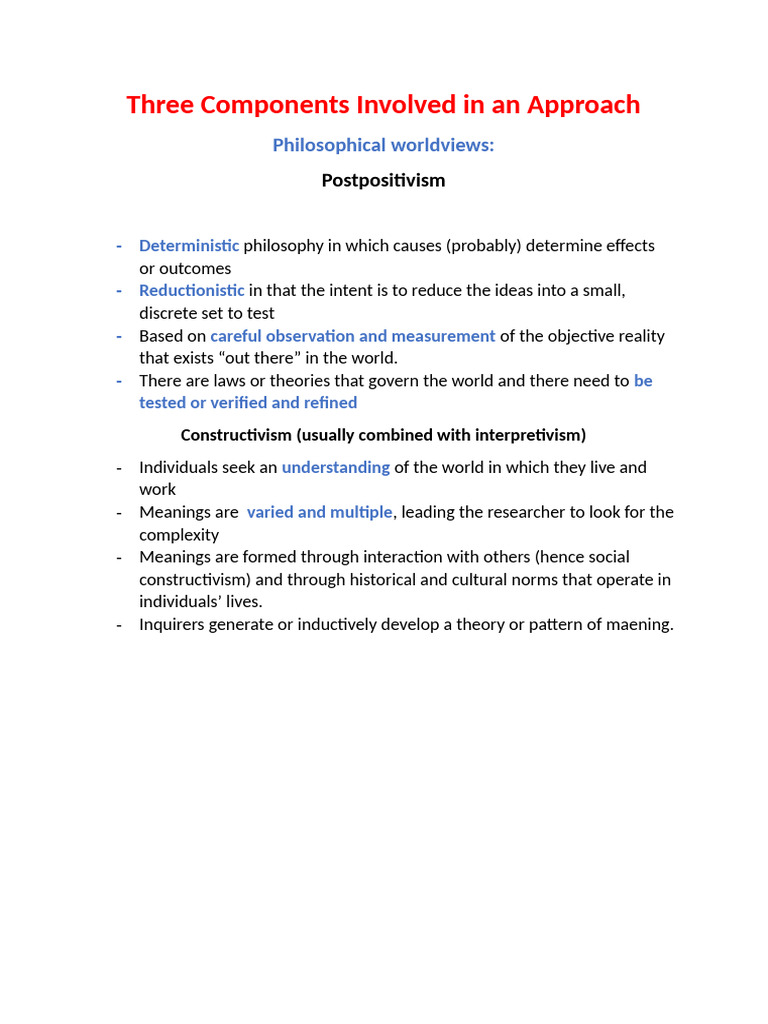 Three Components Involved in An Approach | PDF