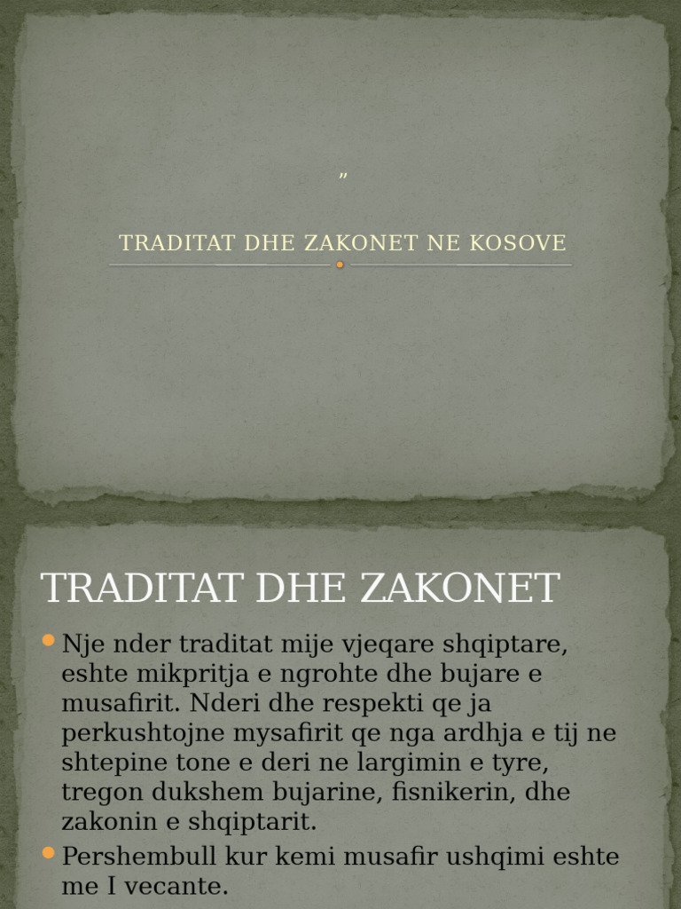 traditat dhe zakonet | PDF