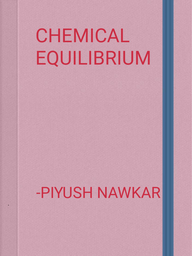 Chemical Equilibrium Pdf