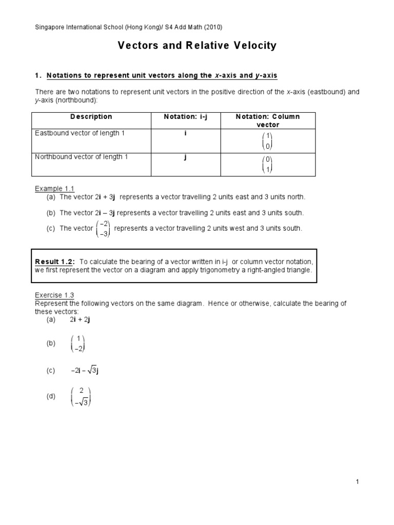 Vectors and Relative Velocity Concepts | PDF | Speed | Norm (Mathematics)