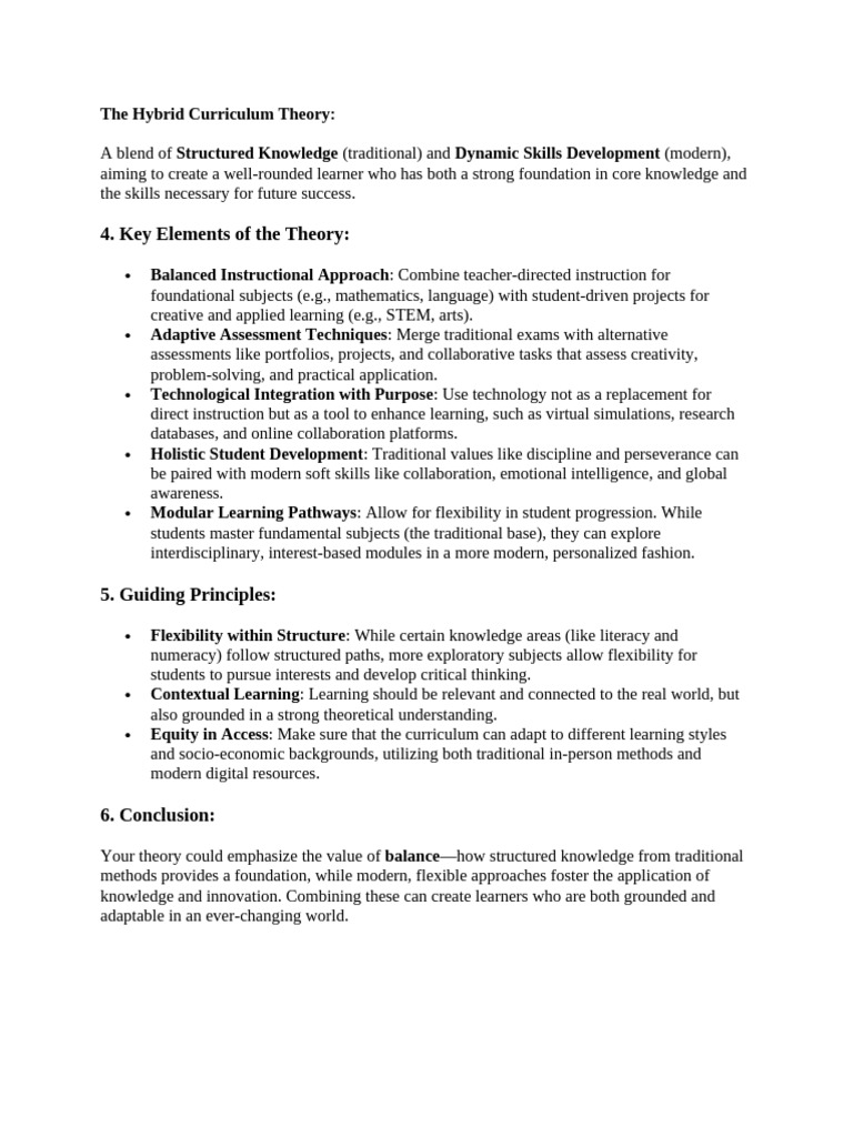 The Hybrid Curriculum Theory | PDF