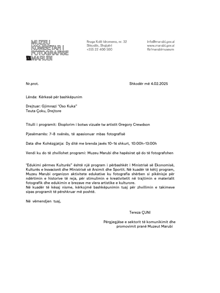 Masterklasë Marubi - Gjimnazi Oso Kuka | PDF
