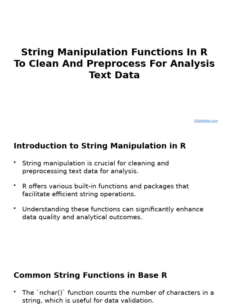 String Manipulation Functions In R. | PDF | String (Computer Science ... String Manipulation Functions In R. | PDF | String (Computer Science ...