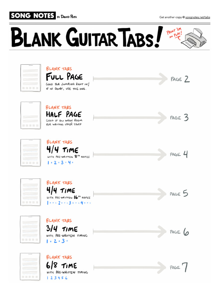 Blank Tab Template With Rhythm | PDF