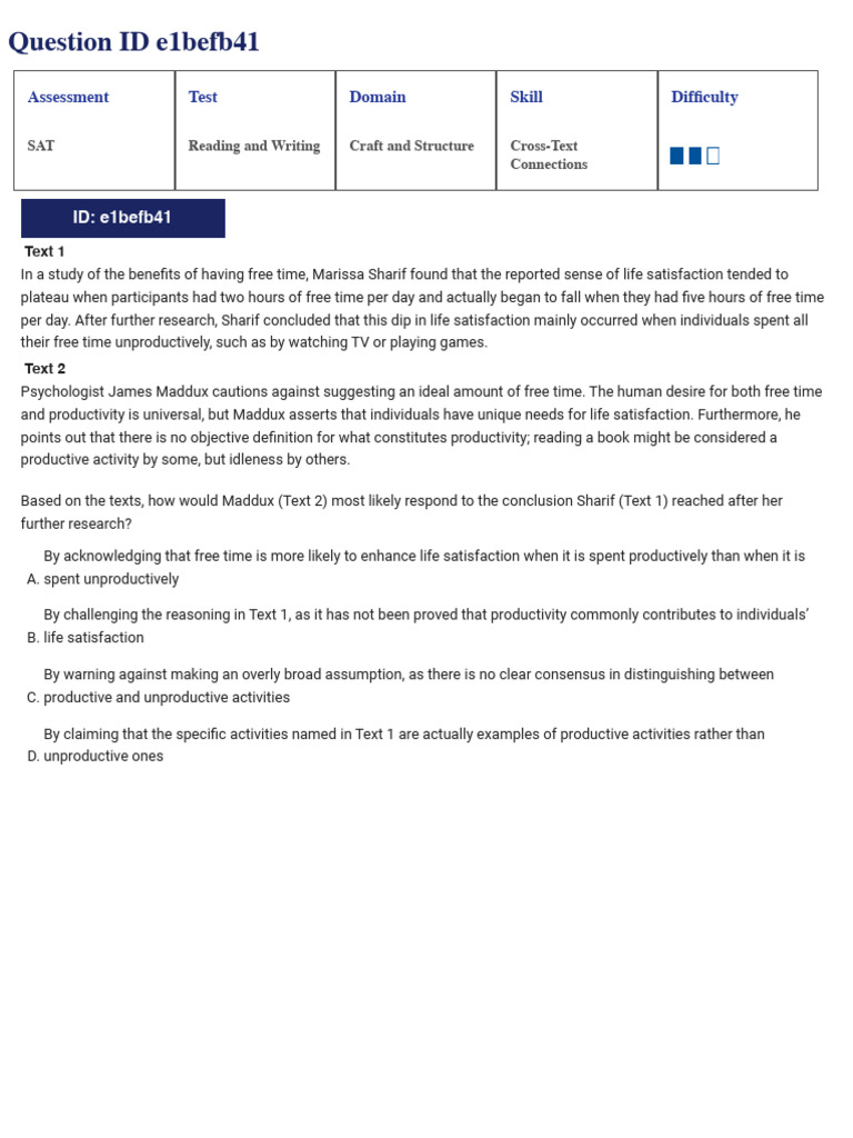 SAT Suite Question Bank-Craft and Structure 7 | PDF | Sat | West Africa