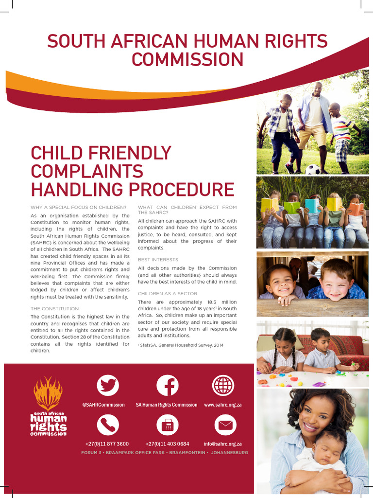 SAHRC Child Friendly Complaints Factsheet | PDF | South Africa | Poverty