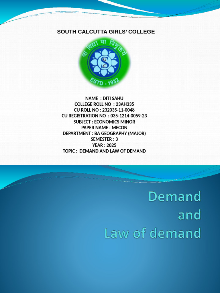 DITI DEMAND PPT | PDF | Demand | Demand Curve