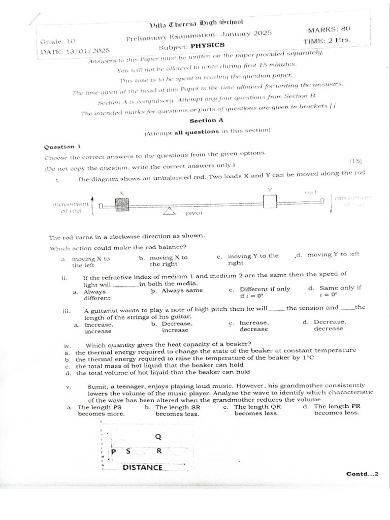 VTS Physics Prelim 2025 | PDF