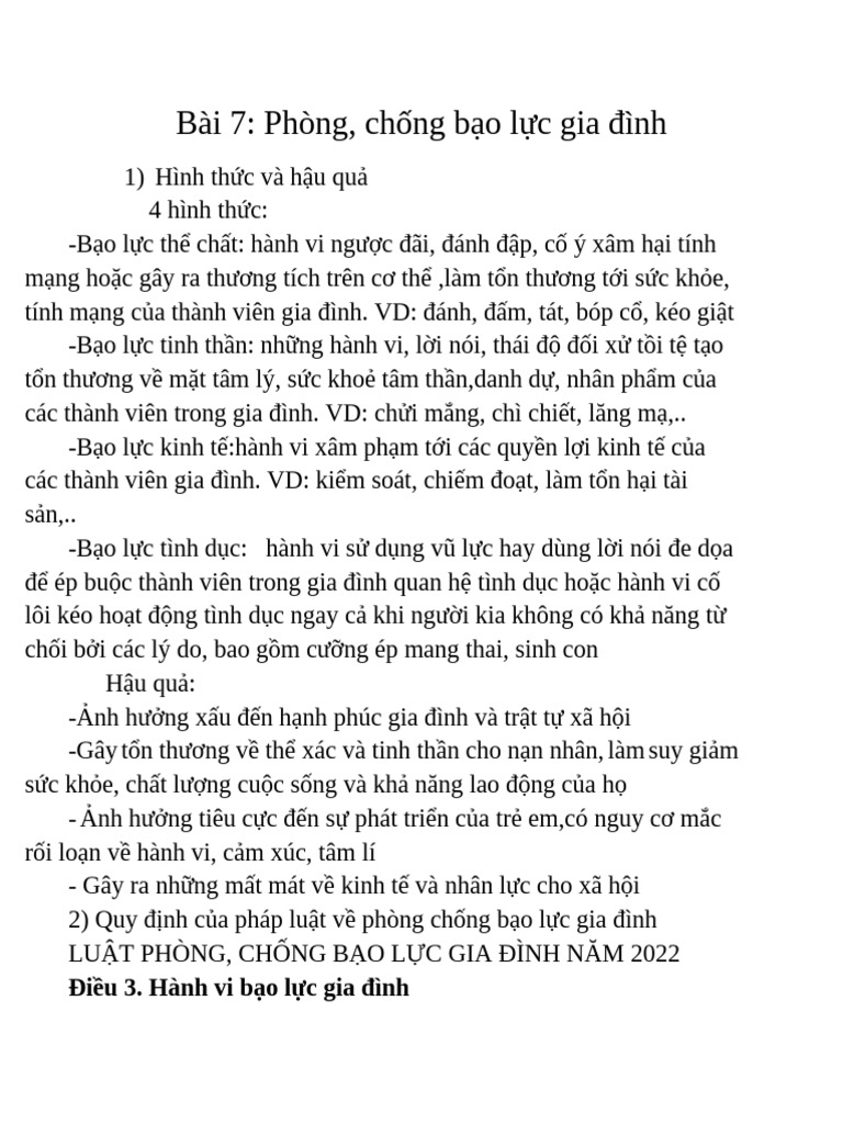 ND GDCD bài 7 | PDF