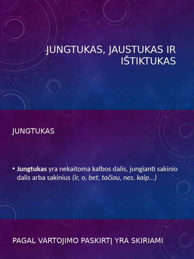 Jungtukas, Jaustukas Ir Ištiktukas | PDF