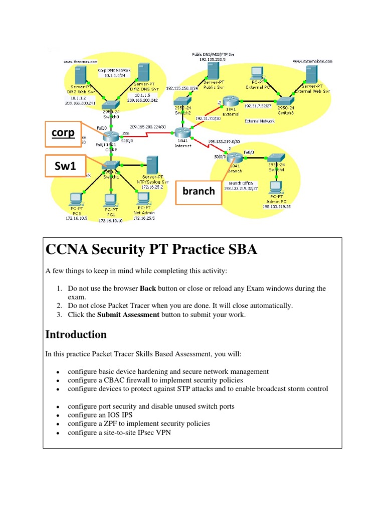 Ccna Security Sba | PDF | File Transfer Protocol | Ip Address