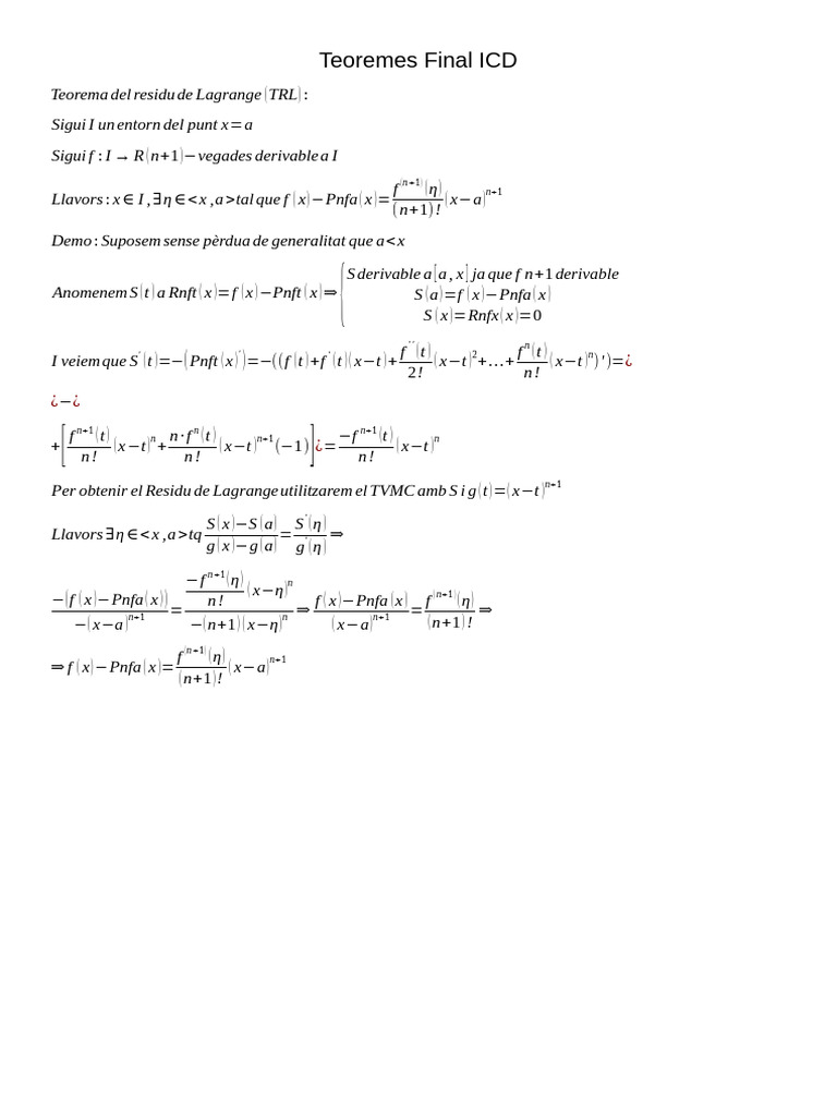 Teoremes Final ICD | PDF