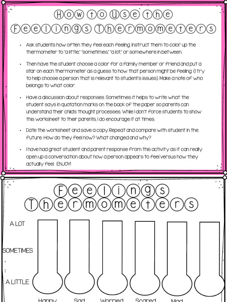 How To Use The Feelings Thermometers: Thermometer To "A Little ...