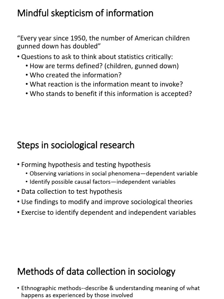 SOC 101 - Chapter 2 - Research Methods in Sociology | PDF | Survey ...