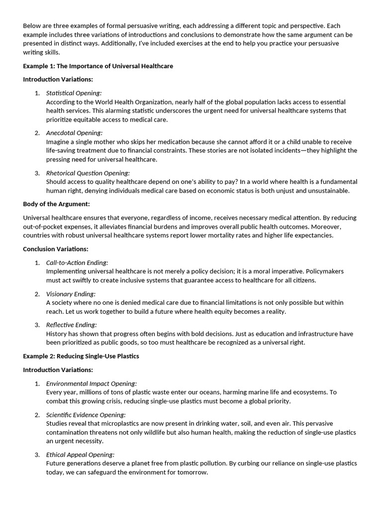 persuasive writing | PDF | Mental Health | Health Care