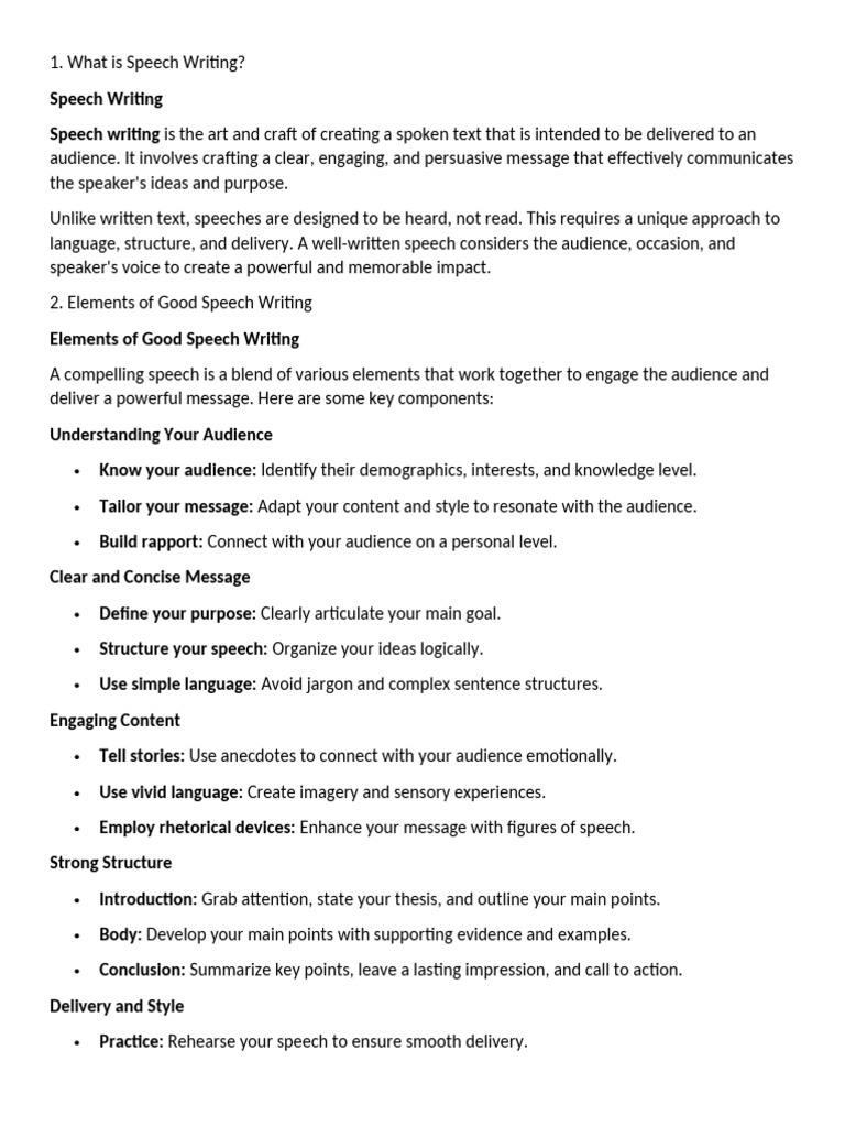 speech writing | PDF | Speech | Rhetoric