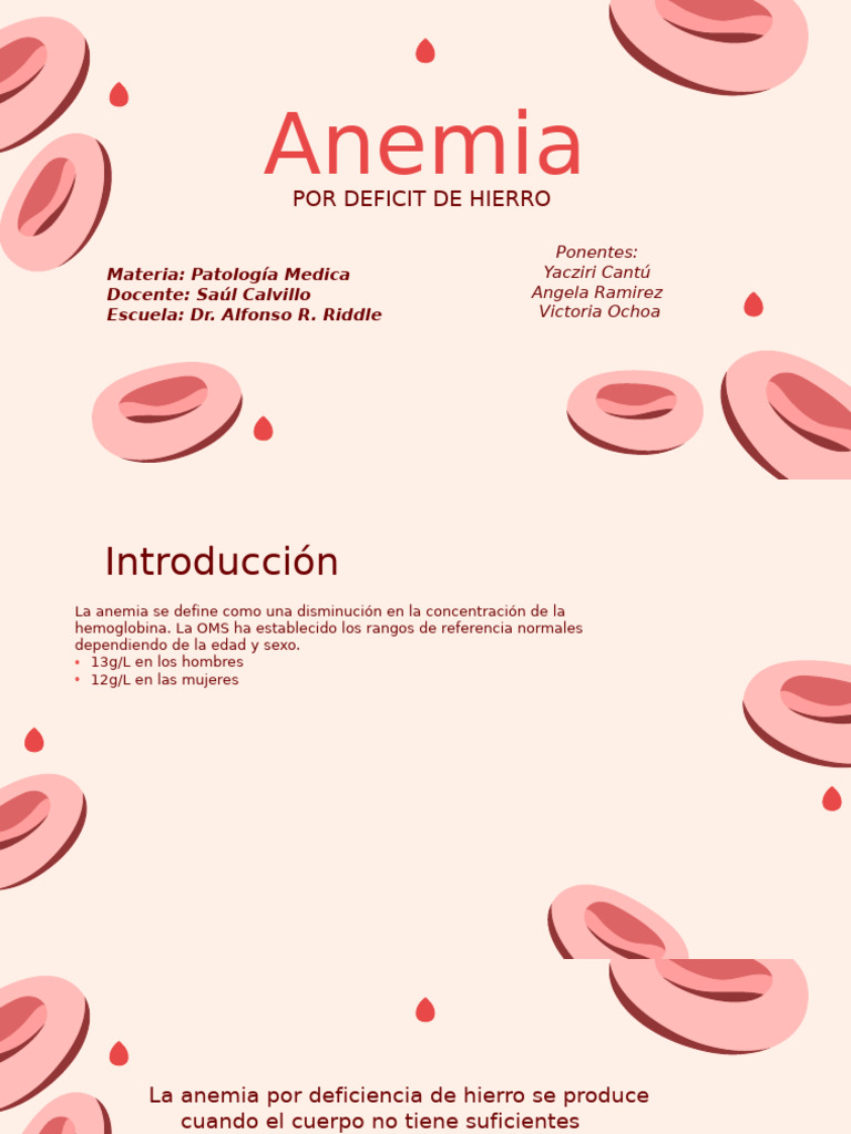 Anemia por Deficiencia de Hierro: Causas y Tratamiento | PDF | Anemia ...