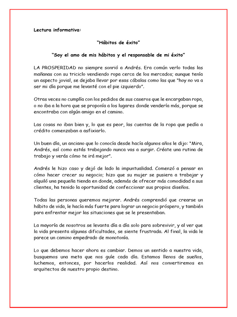 Hábitos para el Éxito Personal | PDF