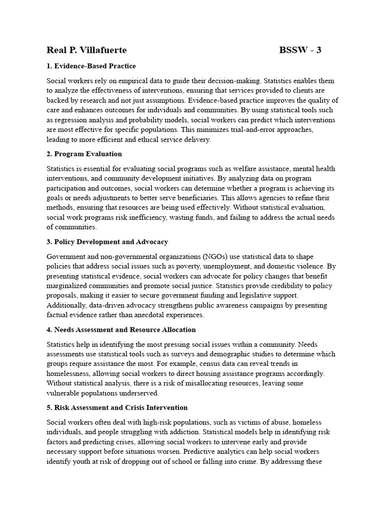 SWPPS 103 Assignments #1 | PDF | Social Work | Statistics