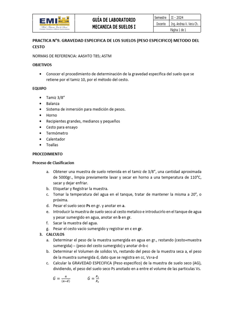 08 L6 Gravedad Especifica Gruesos | PDF | Agua | Mecánica de suelos