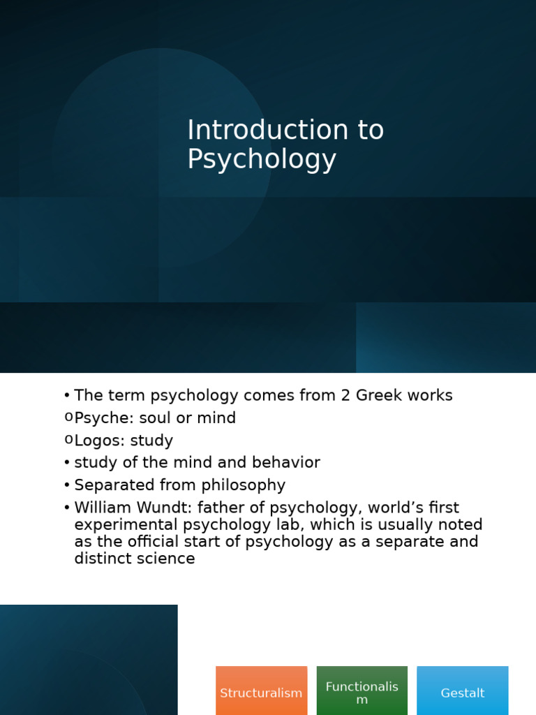 Introduction To Psychology | PDF | Psychology | Cognitive Science