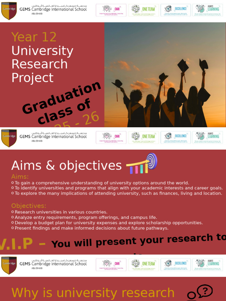 Year 12 University Research Project Guide | PDF | University