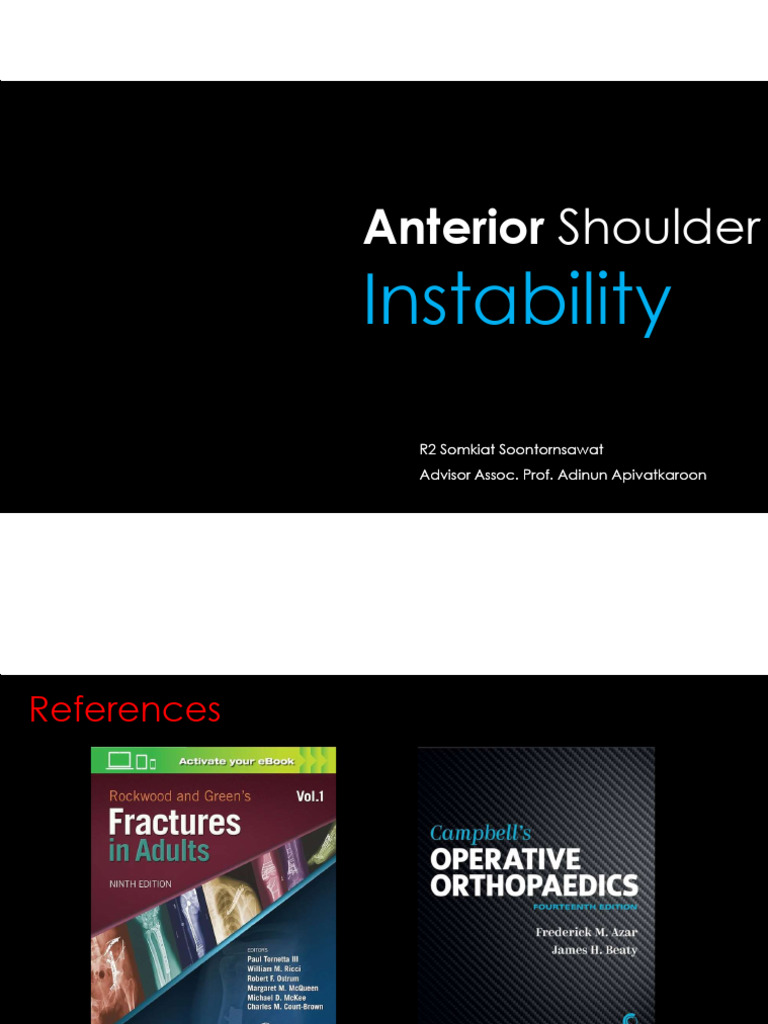 Anterior Shoulder Instability | PDF | Shoulder | Limbs (Anatomy)