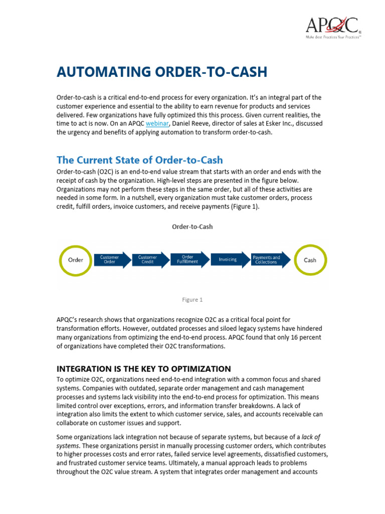 Automating Order-to-Cash Process | PDF | Supply Chain | Automation