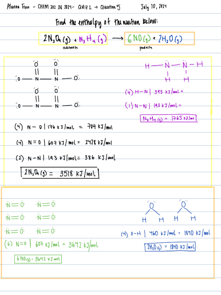 Quiz 1 - CHEM202SU Alanna Finn | PDF