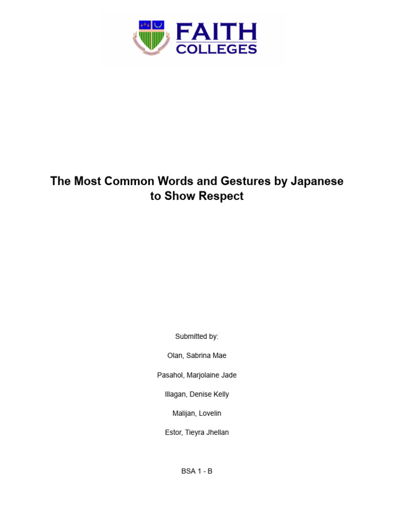 Japanese Respectful Words and Gestures 5 1 | PDF