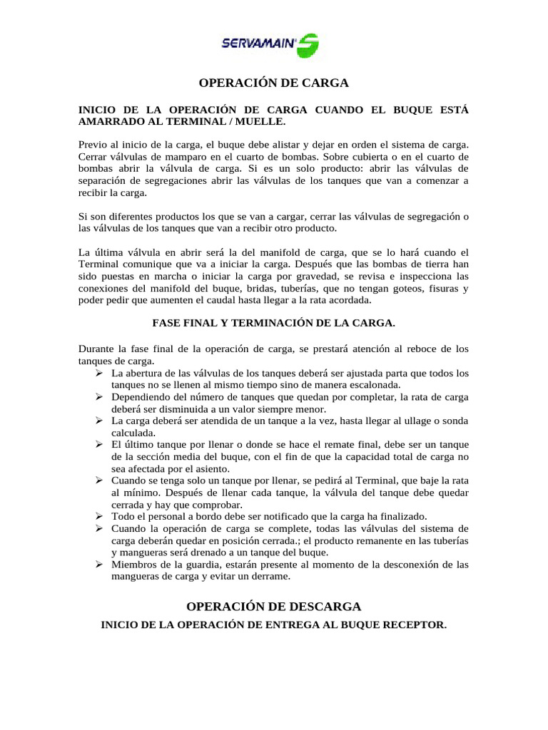 Un Procedimiento de Carga | PDF | Tanques
