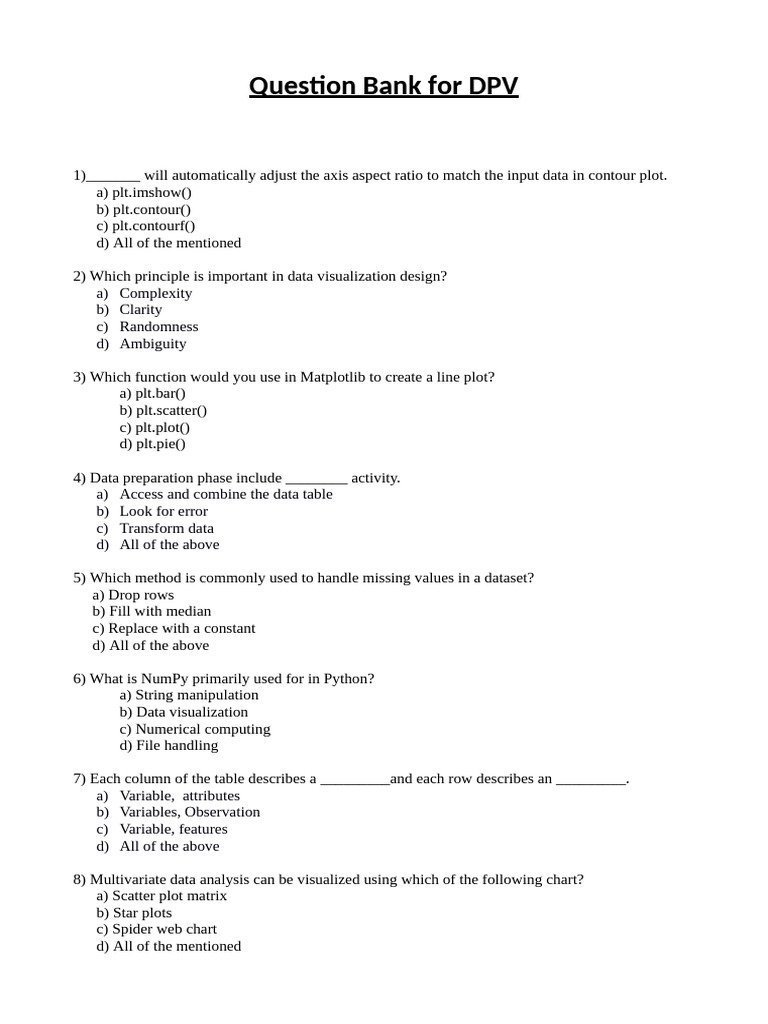VIP Question Bank for DPV for Theory Exam | PDF | Level Of Measurement ...