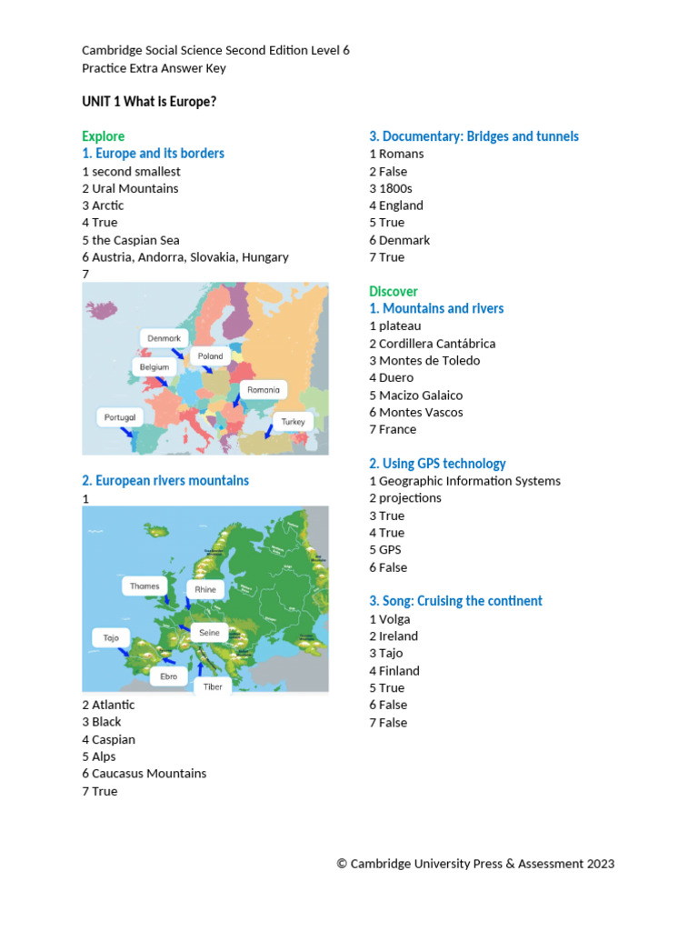 SS2e L6 Practice Extra Answer Key | PDF | European Union | Spain