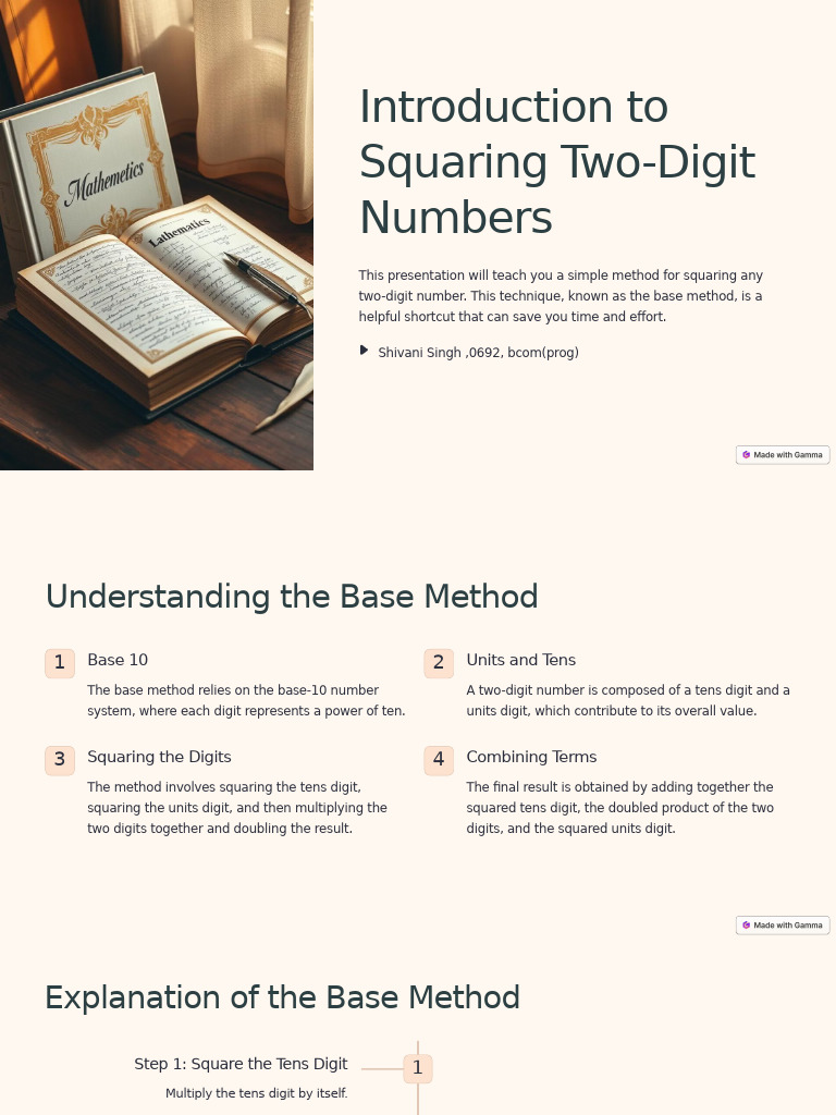 Introduction to Squaring Two Digit Numbers | PDF | Mathematics ...