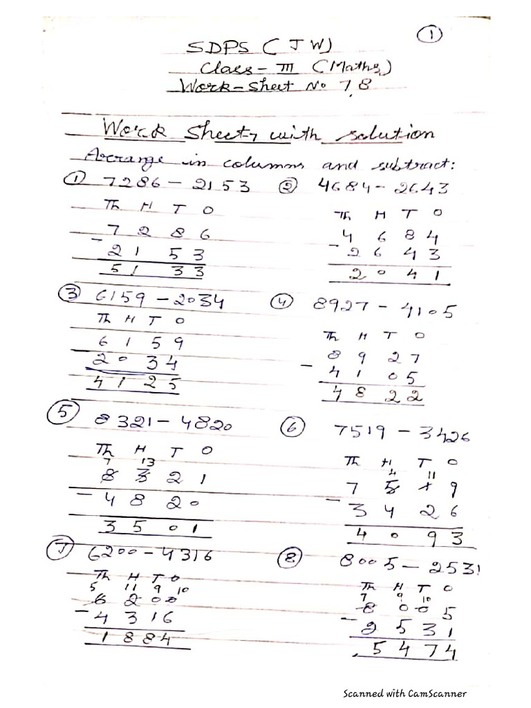 Maths WS-7&8 | PDF
