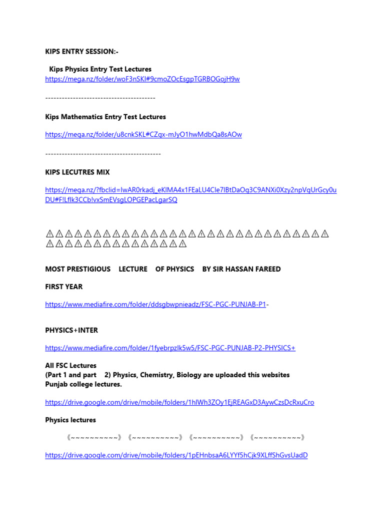 Important Links For Free Courses | PDF | Trigonometry | Chemistry
