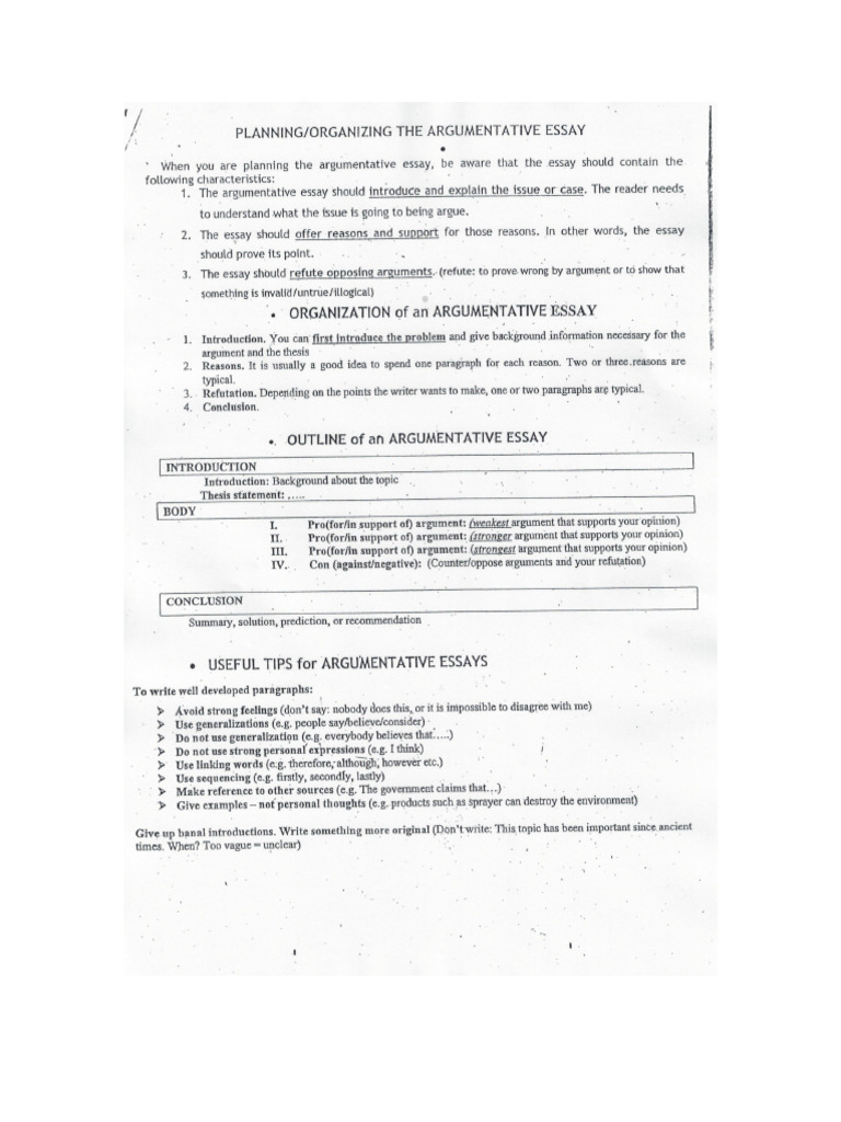 Five-Paragraph Argumentative Essay Guide | PDF