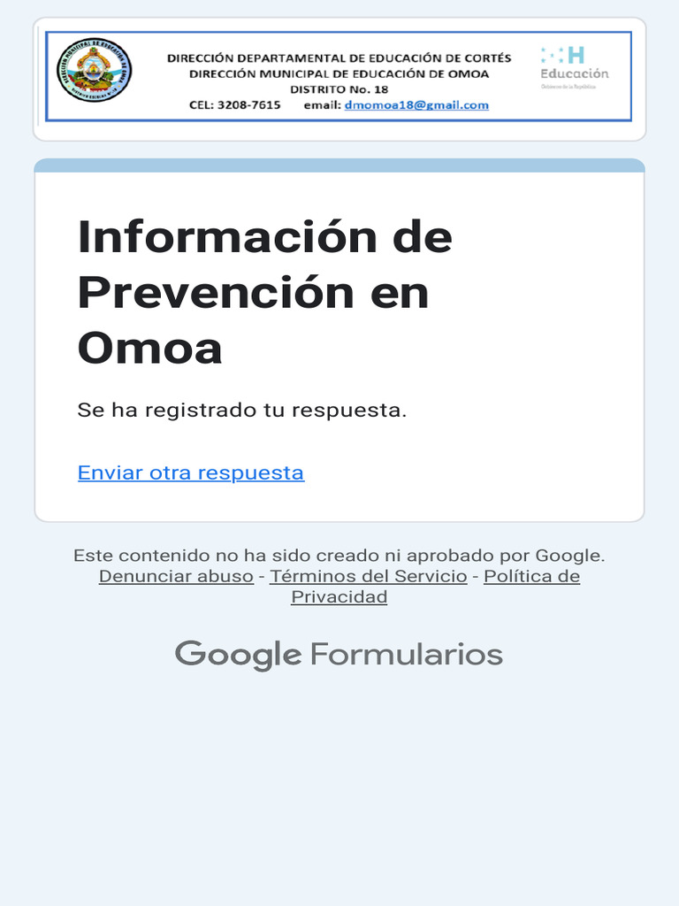 Información de Prevención en Omoa | PDF