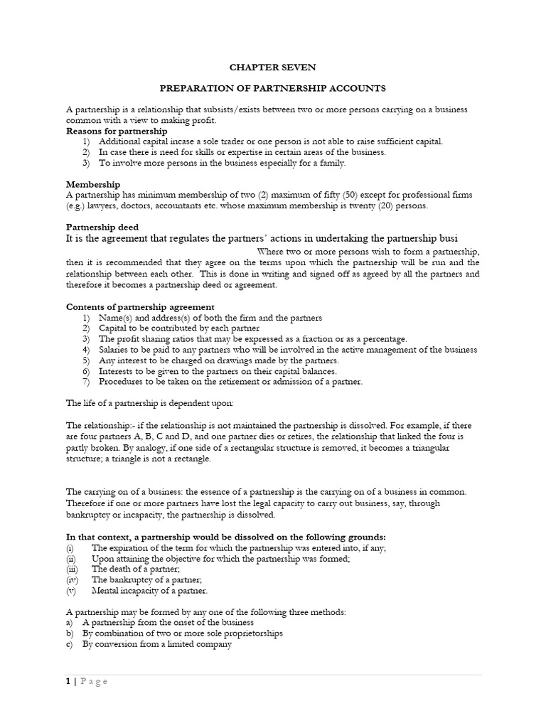 Topic 7 - Preparation of Partnership Accounts | PDF | Debits And ...