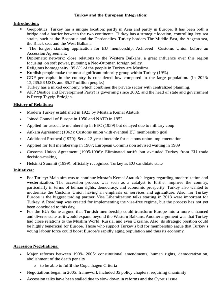Turkey's EU Membership Journey Explained | PDF | Enlargement Of The ...