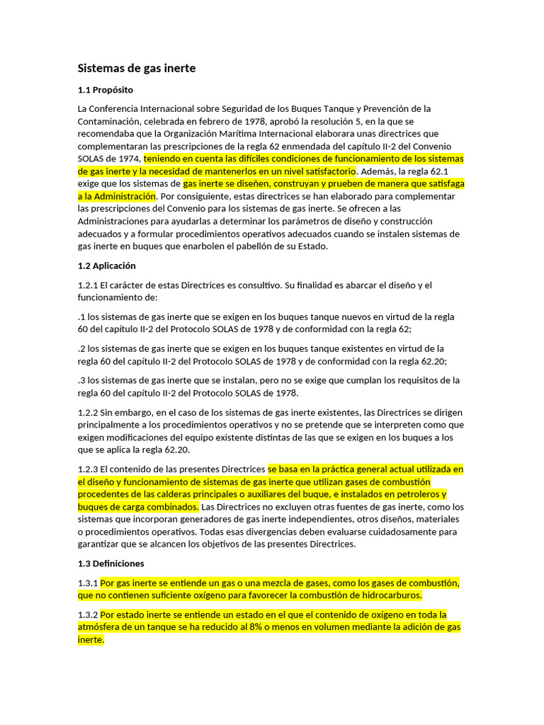 Sistemas de Gas Inerte | PDF | Gases | Tanques