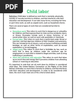 CHILD LABOR English Project | PDF | Child Labour | International Labour ...