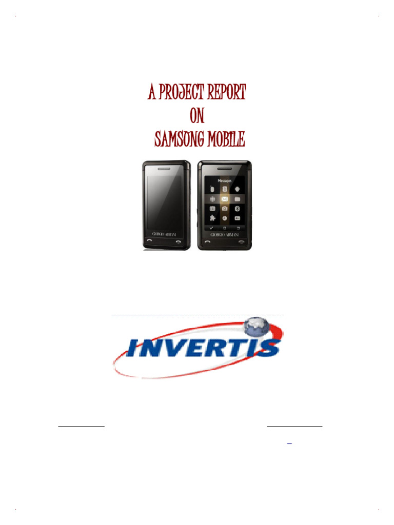 Samsung Mobile Project Report BBA | PDF | Samsung | Samsung Electronics