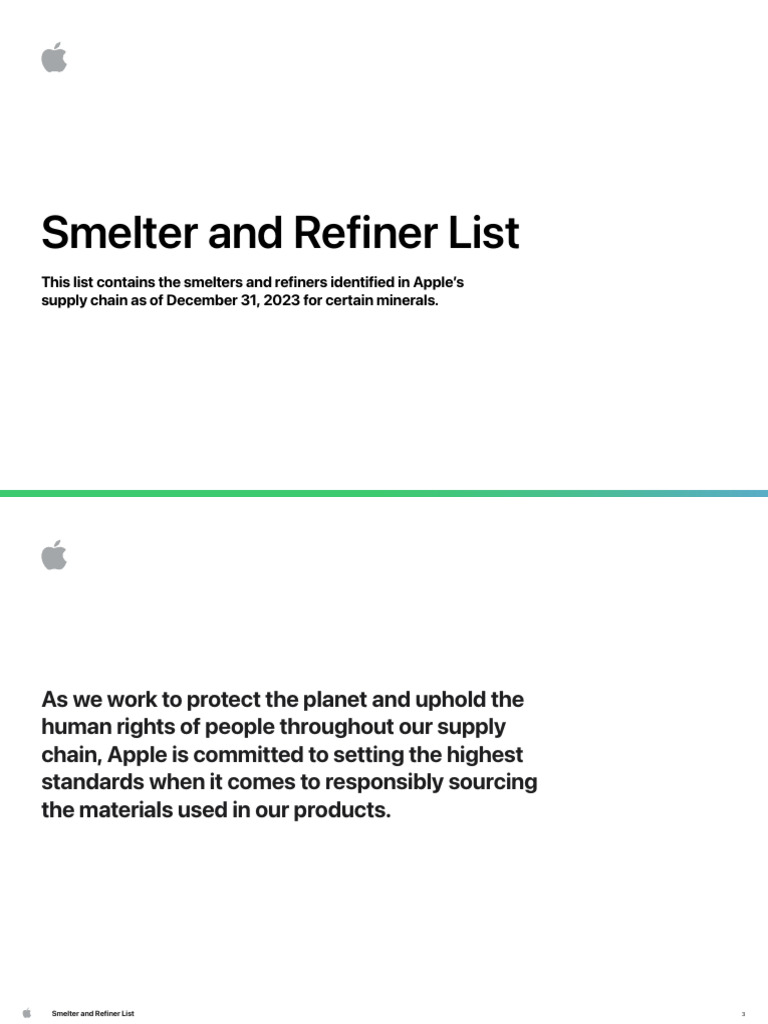 Apple Smelter Refiner List | PDF | Metals | Materials