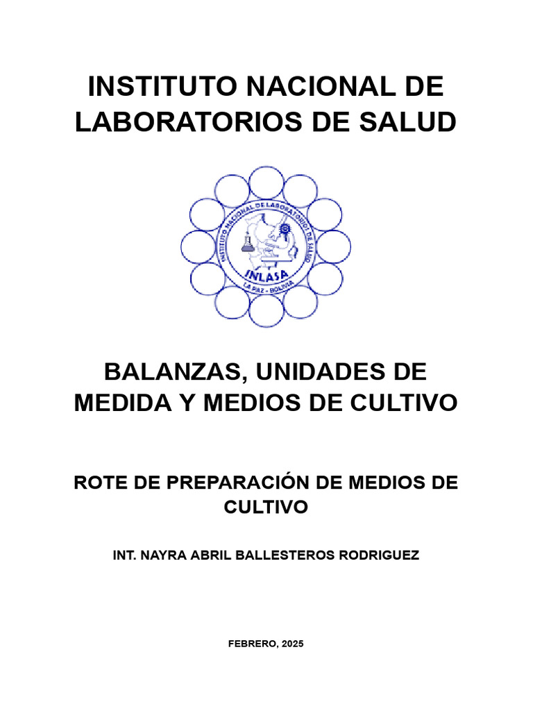 Balanzas y Medios de Cultivos | PDF | Balanza | Las bacterias